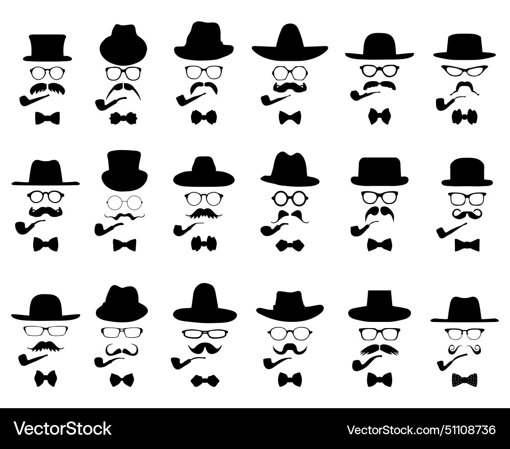 Retro vintage gentleman icon set Royalty Free Vector Image