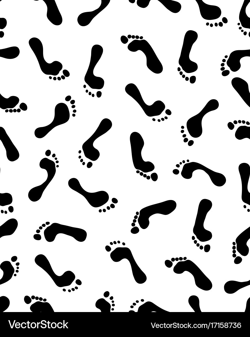 Seamless pattern of barefoot Royalty Free Vector Image