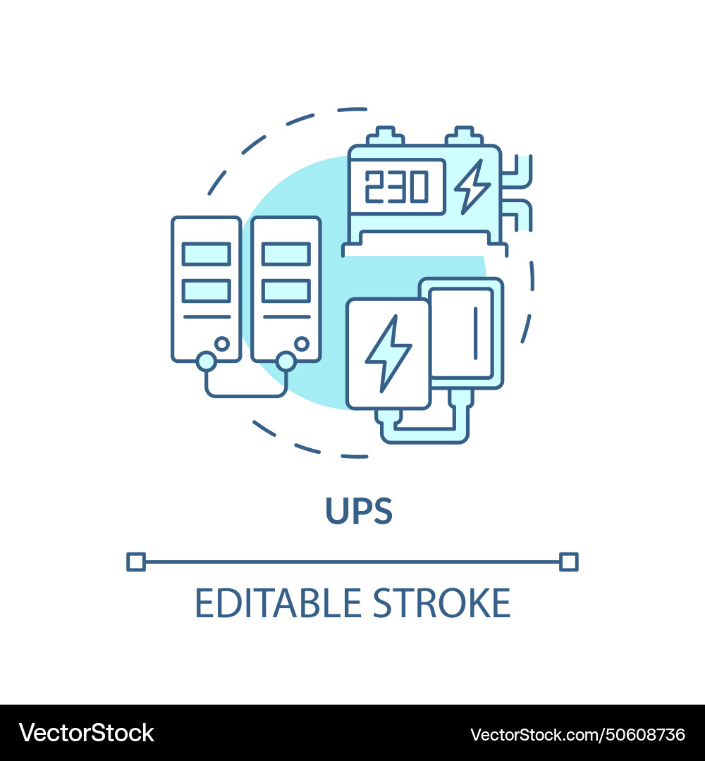 Uninterruptible power supply soft blue concept Vector Image