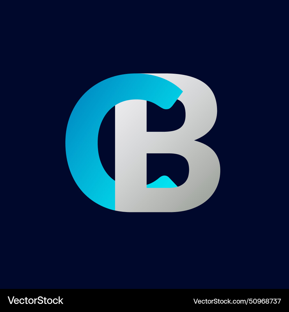 Abstract cb letter logo design template Royalty Free Vector