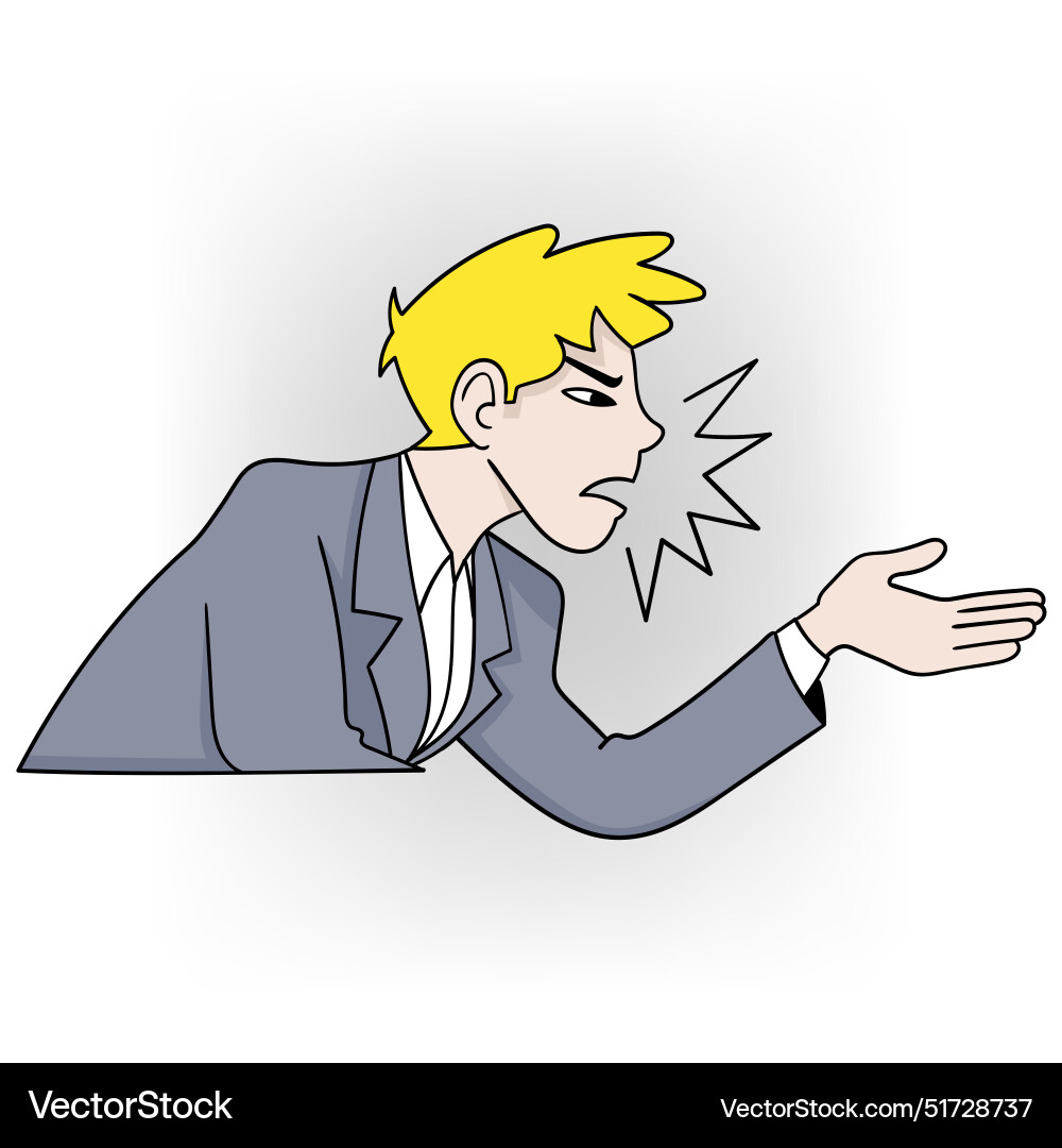 Angry businessman cartoon Royalty Free Vector Image