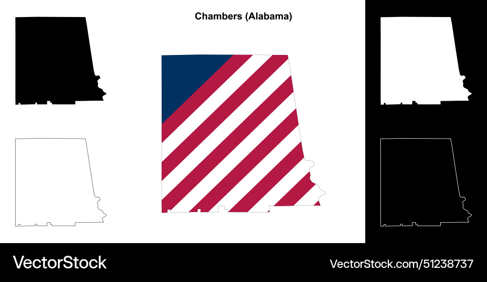 Chambers outline map Royalty Free Vector Image