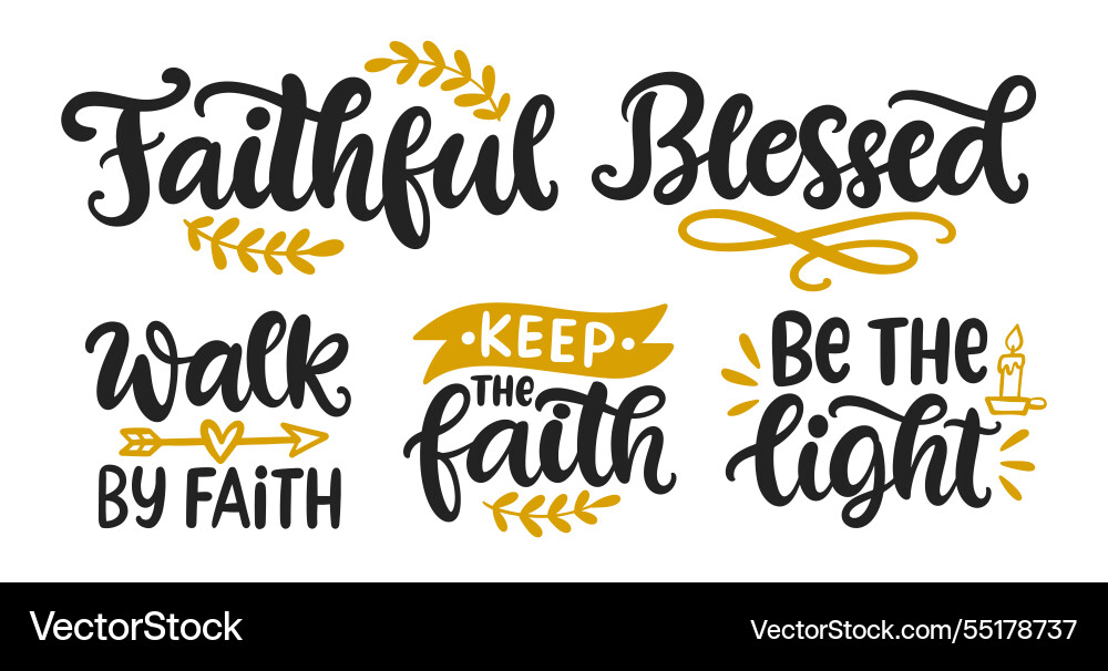 Christian Psalm & Verse Quotes Royalty Free Vector Image