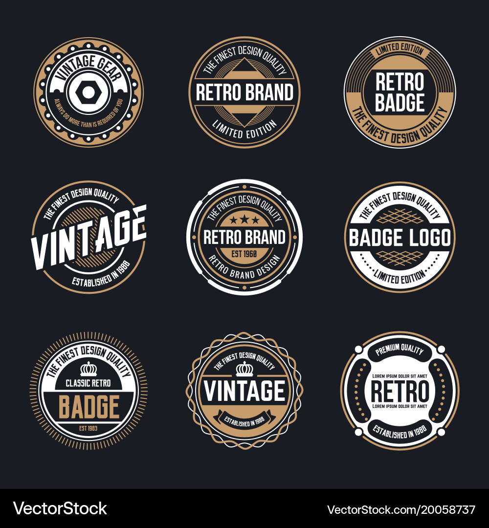 Circle vintage and retro badge design Royalty Free Vector