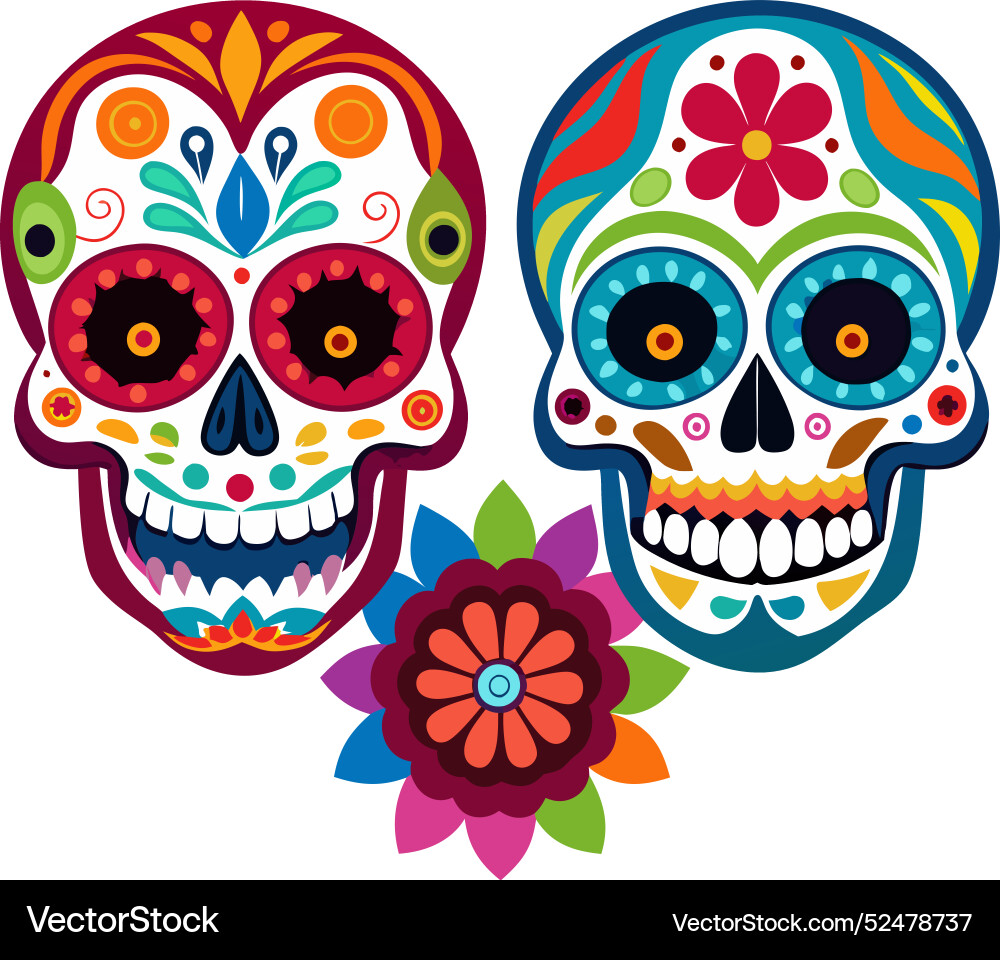 Colorful skull design 4 Royalty Free Vector Image