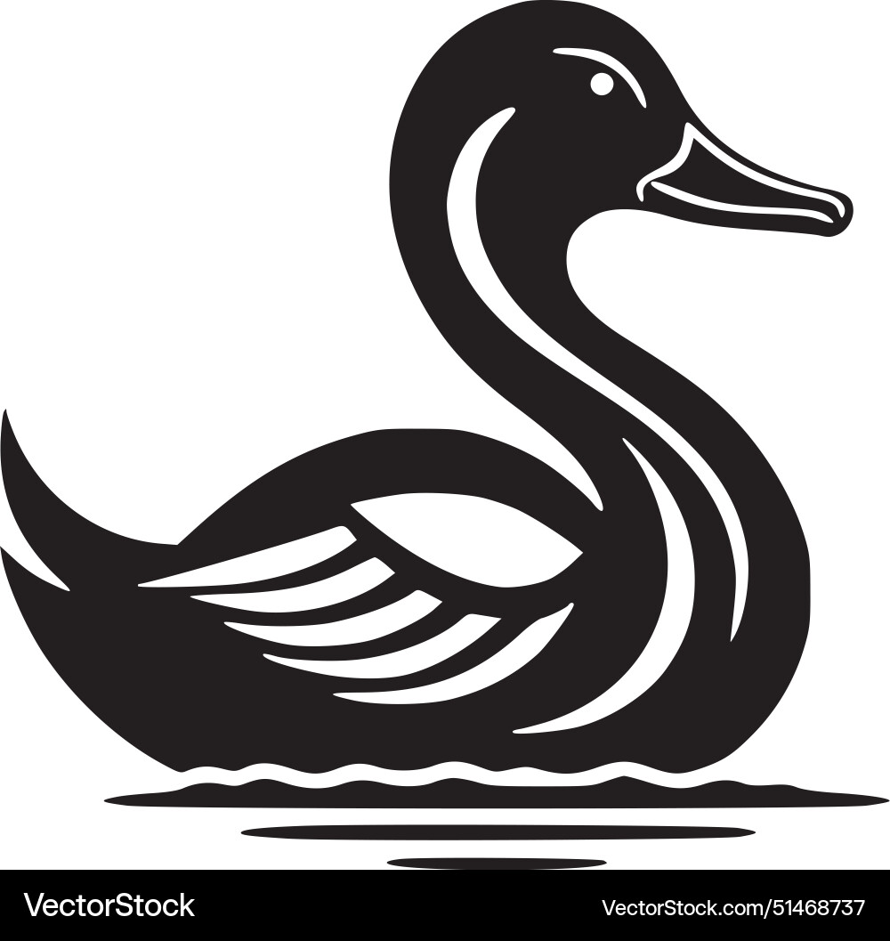 Duck - minimalist and flat logo Royalty Free Vector Image