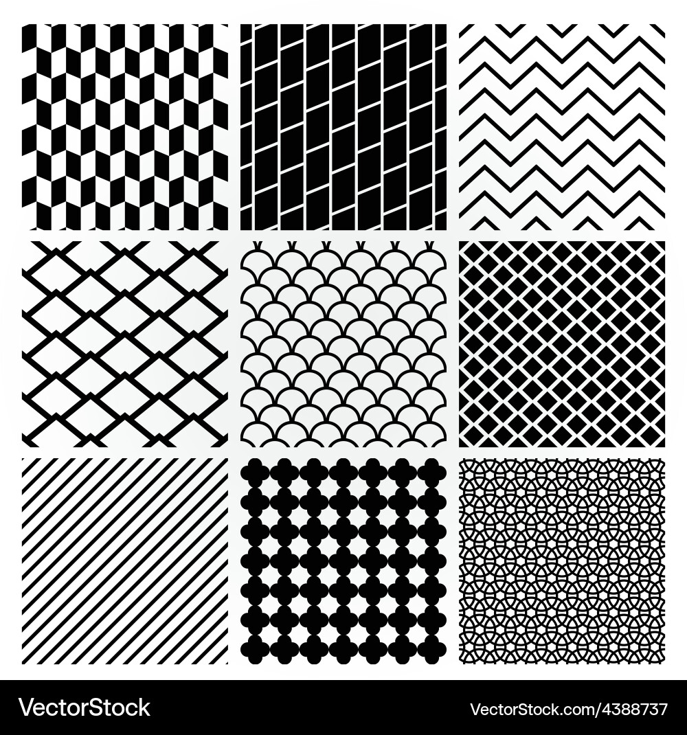 Monochrome Geometric Patterns Royalty Free Vector Image