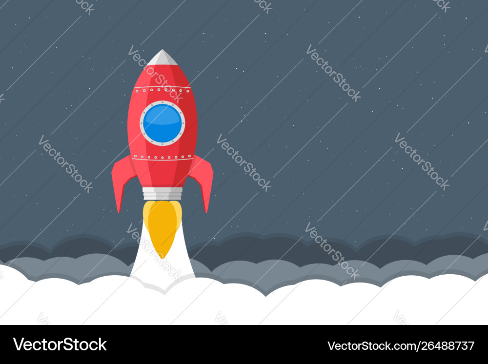 Red rocket Royalty Free Vector Image - VectorStock