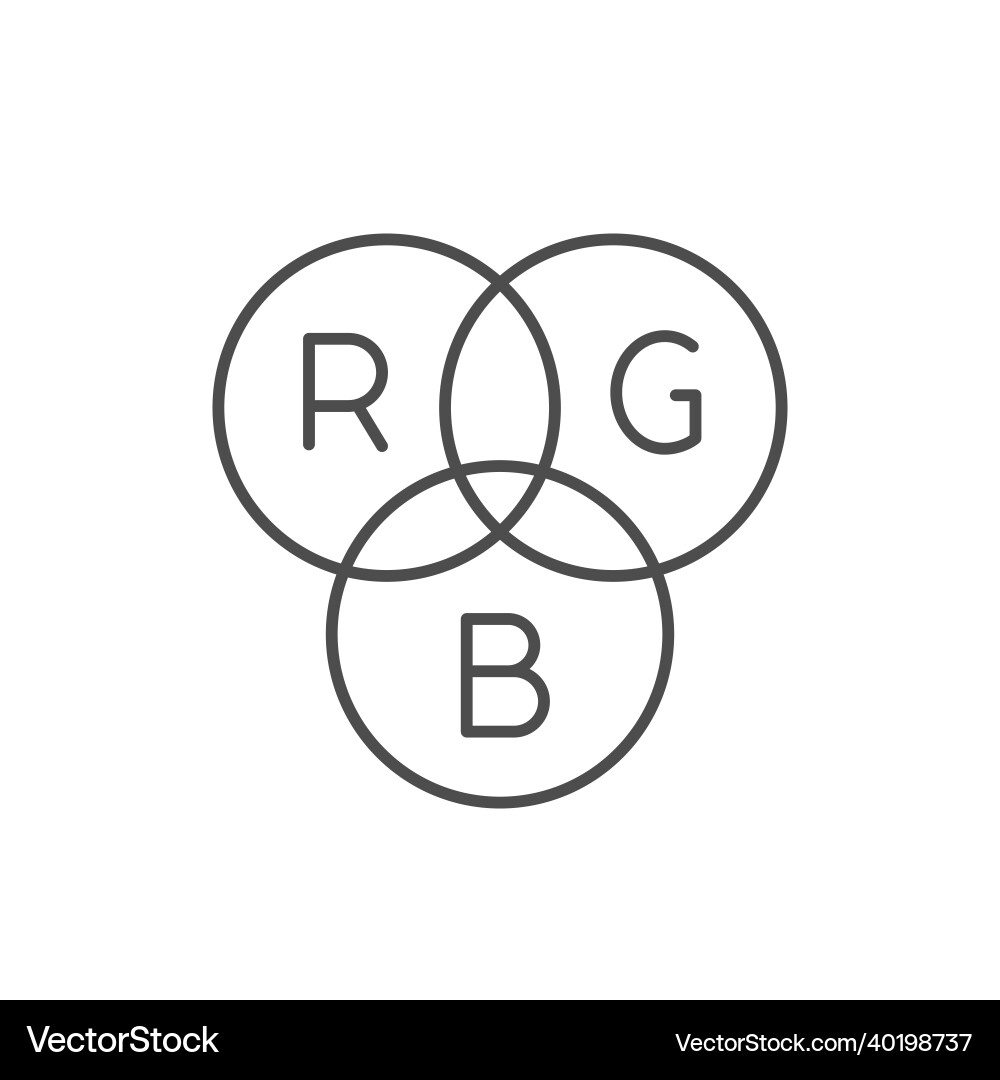 Rgb color line outline icon Royalty Free Vector Image
