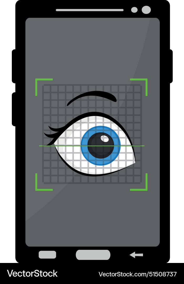 Scan eye retina smartphone Royalty Free Vector Image