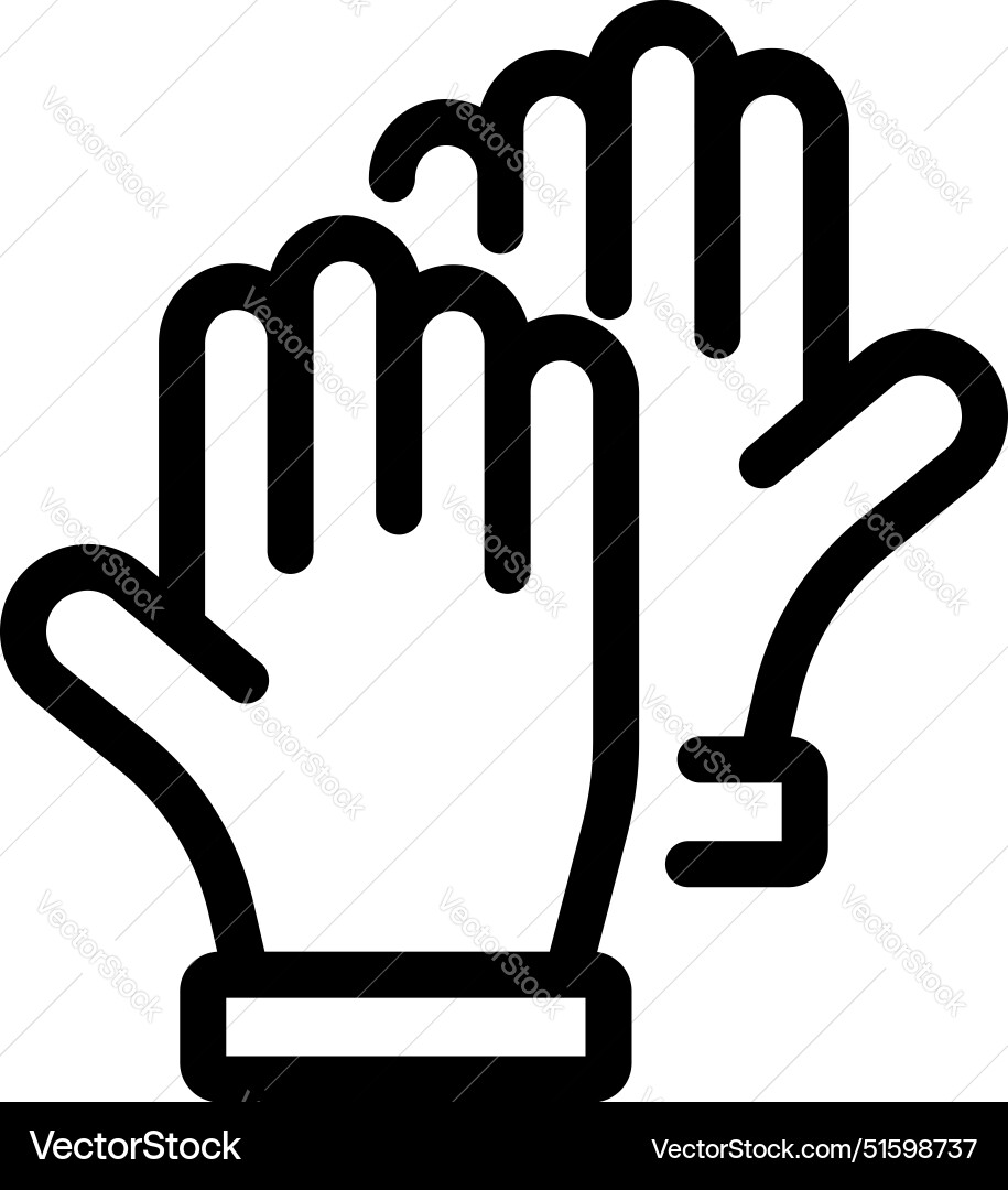 Simple black and white icon of two hands clapping Vector Image