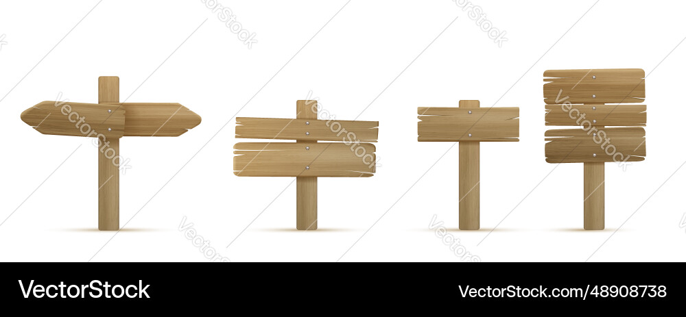 Directional Wooden Signs & Boards Royalty Free Vector