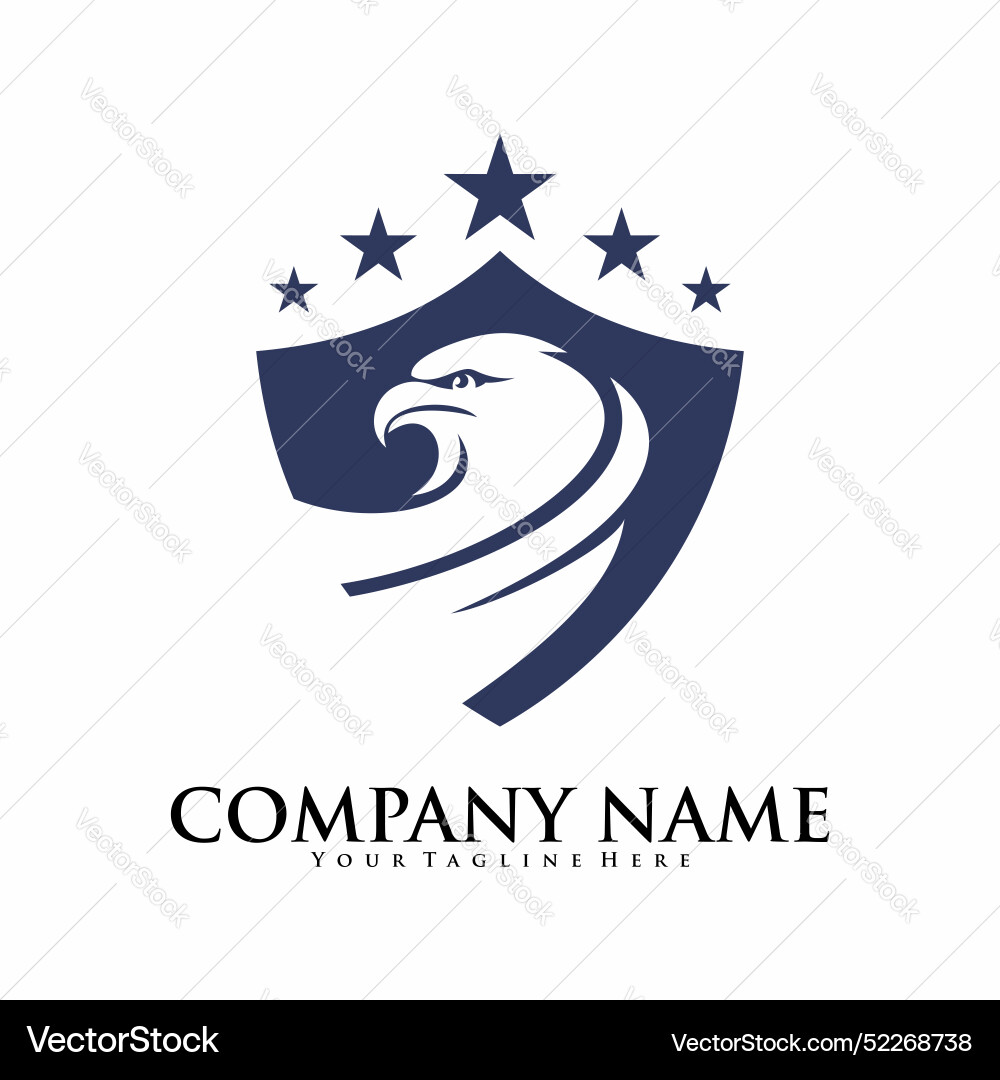 Eagle protect logo template Royalty Free Vector Image
