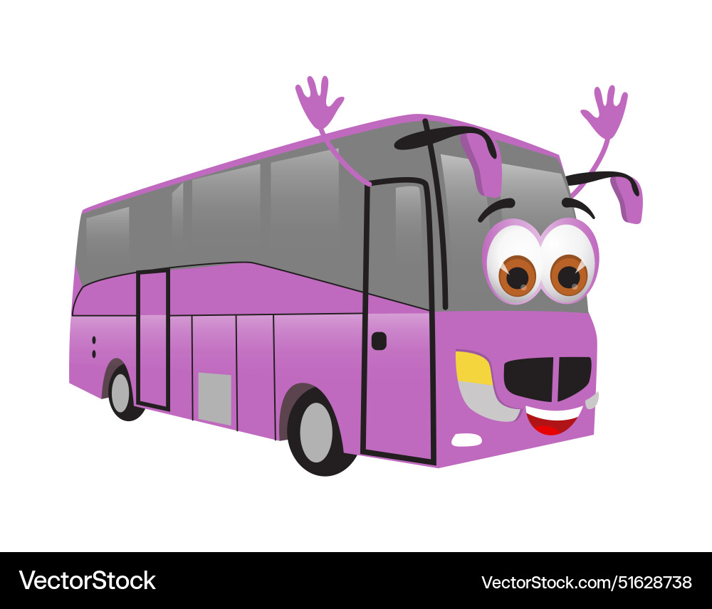 Funny travel bus on white background flat design Vector Image
