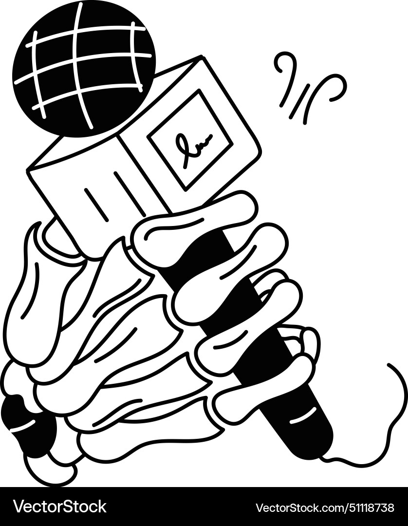 Holding mic Royalty Free Vector Image - VectorStock