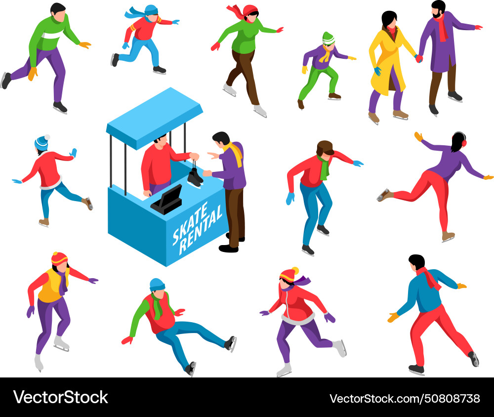 Ice skating set Royalty Free Vector Image - VectorStock