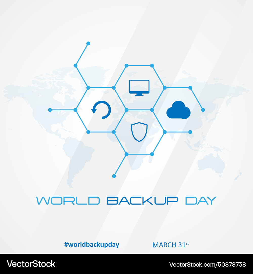 Letter world backup day element template design Vector Image