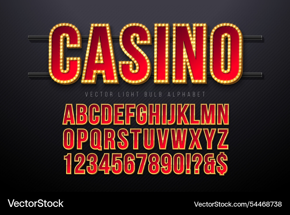 Light bulb alphabet with gold frame and shadow Vector Image