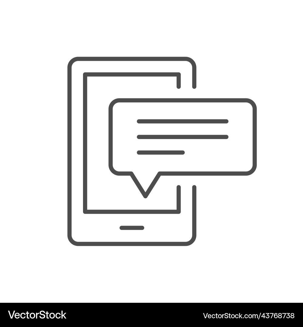 Mobile phone message line icon Royalty Free Vector Image
