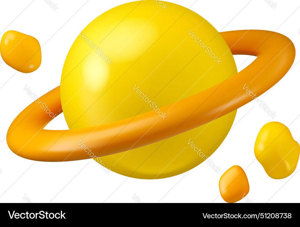 Saturn 3d icon Royalty Free Vector Image - VectorStock