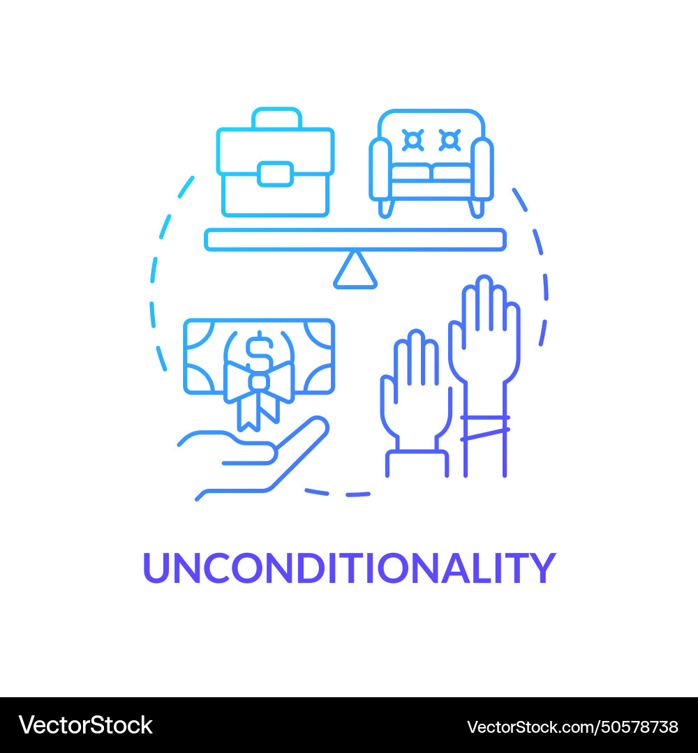 Unconditionality blue gradient concept icon Vector Image