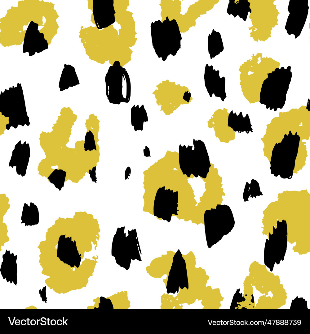 Abstract leopard print with spots and brushes Vector Image