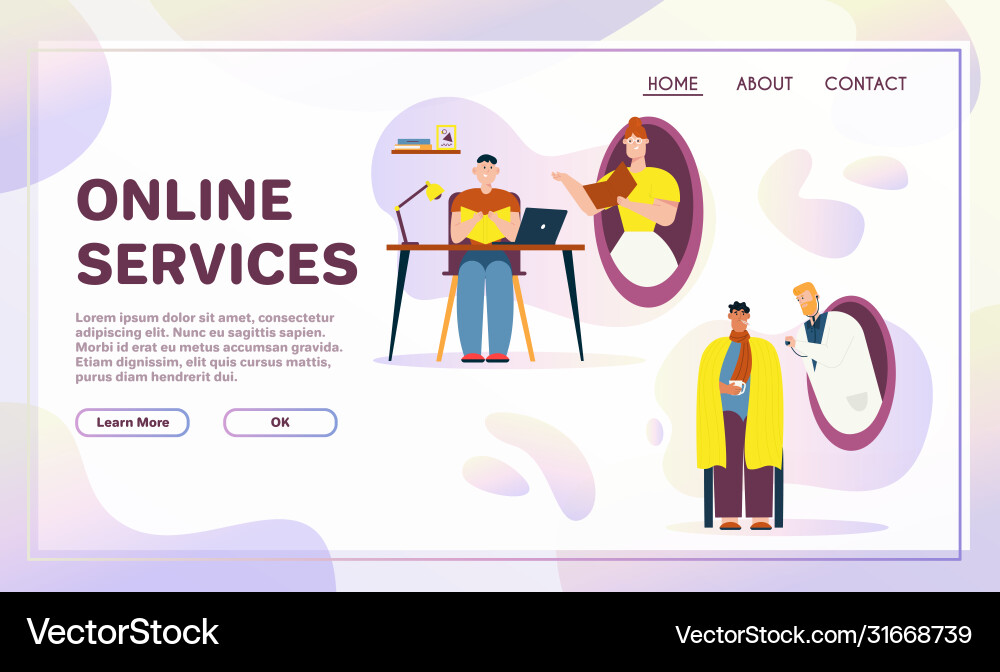 Banner online services Royalty Free Vector Image