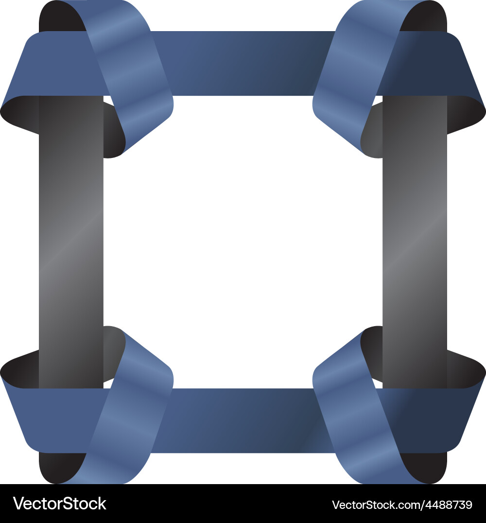 Blue Ribbon Frame Template Royalty Free Vector Image