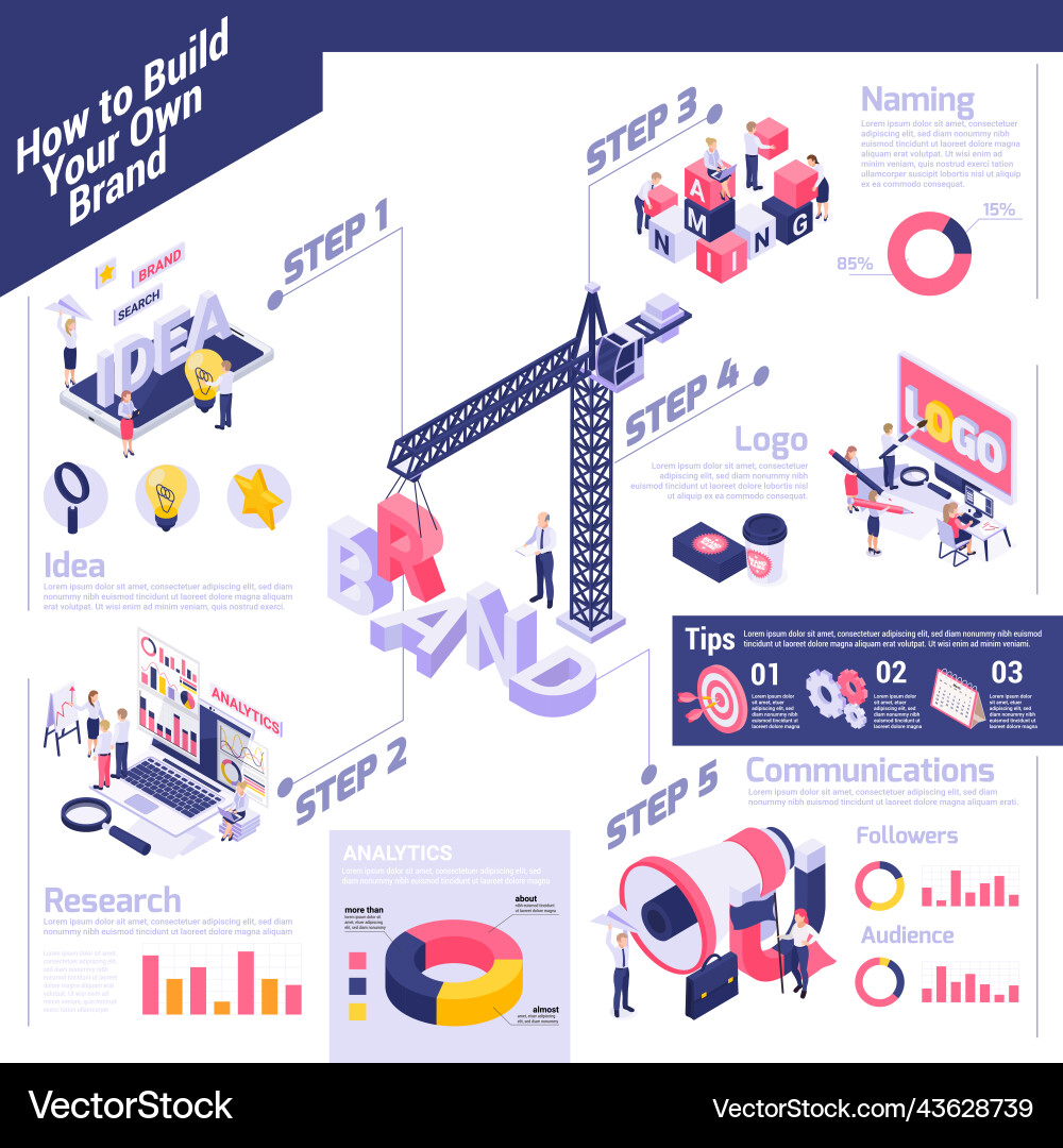 Building own brand infographics Royalty Free Vector Image