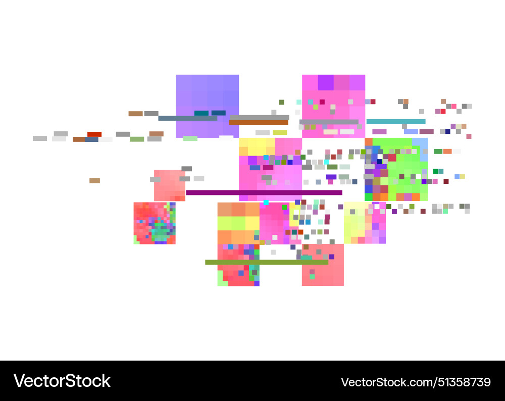 Colorful abstract glitch art Royalty Free Vector Image