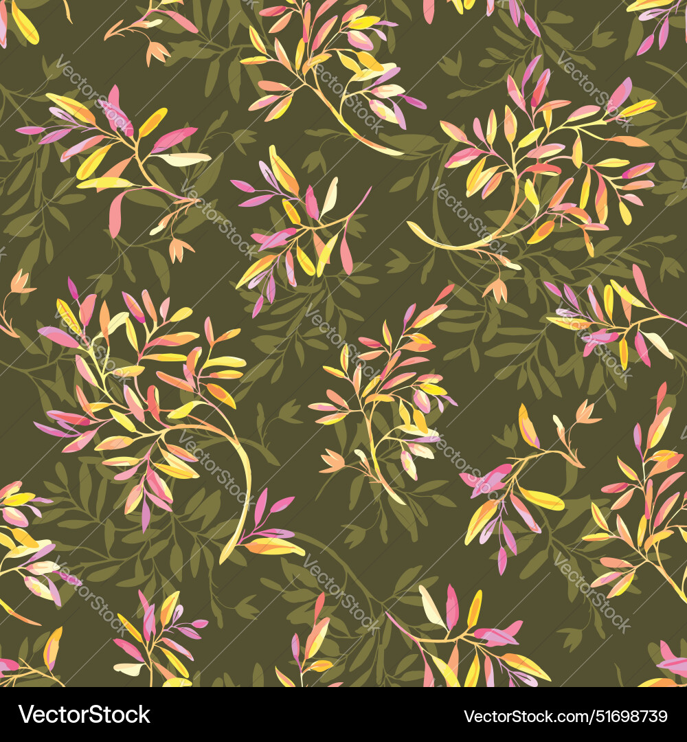 Floral non-directional branch pattern Royalty Free Vector