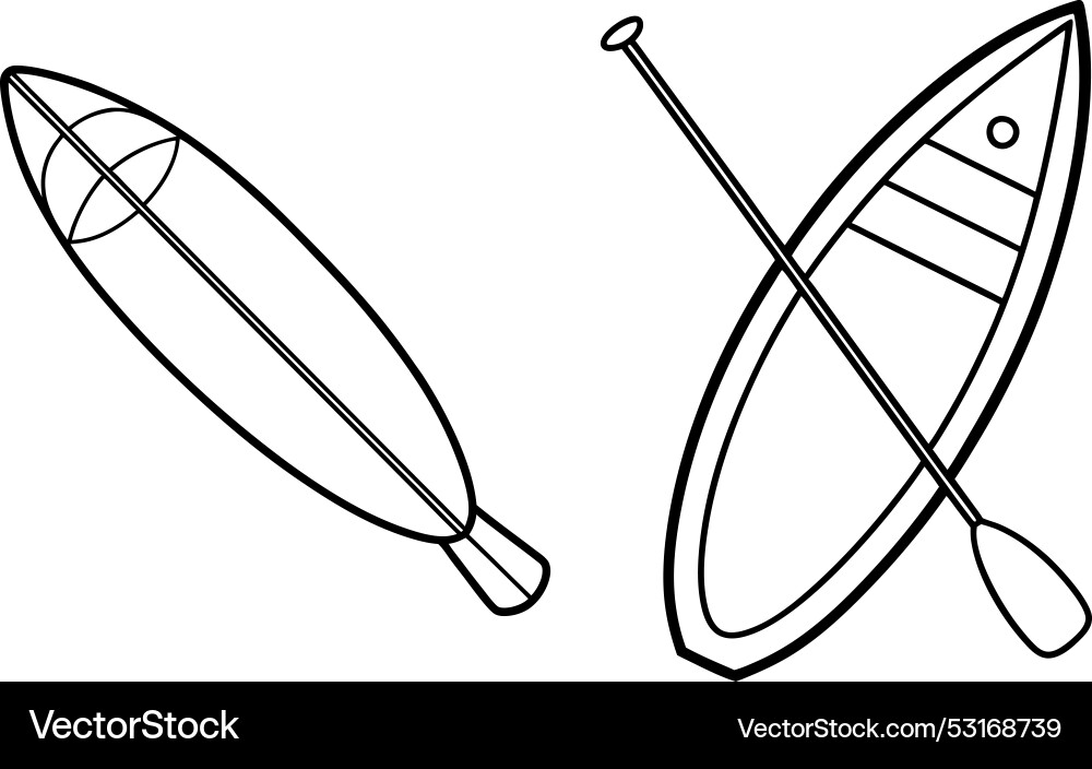 Paddleboard art style Royalty Free Vector Image