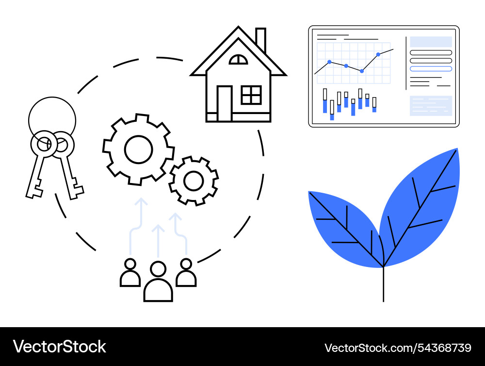 Real estate investment process with key elements Vector Image