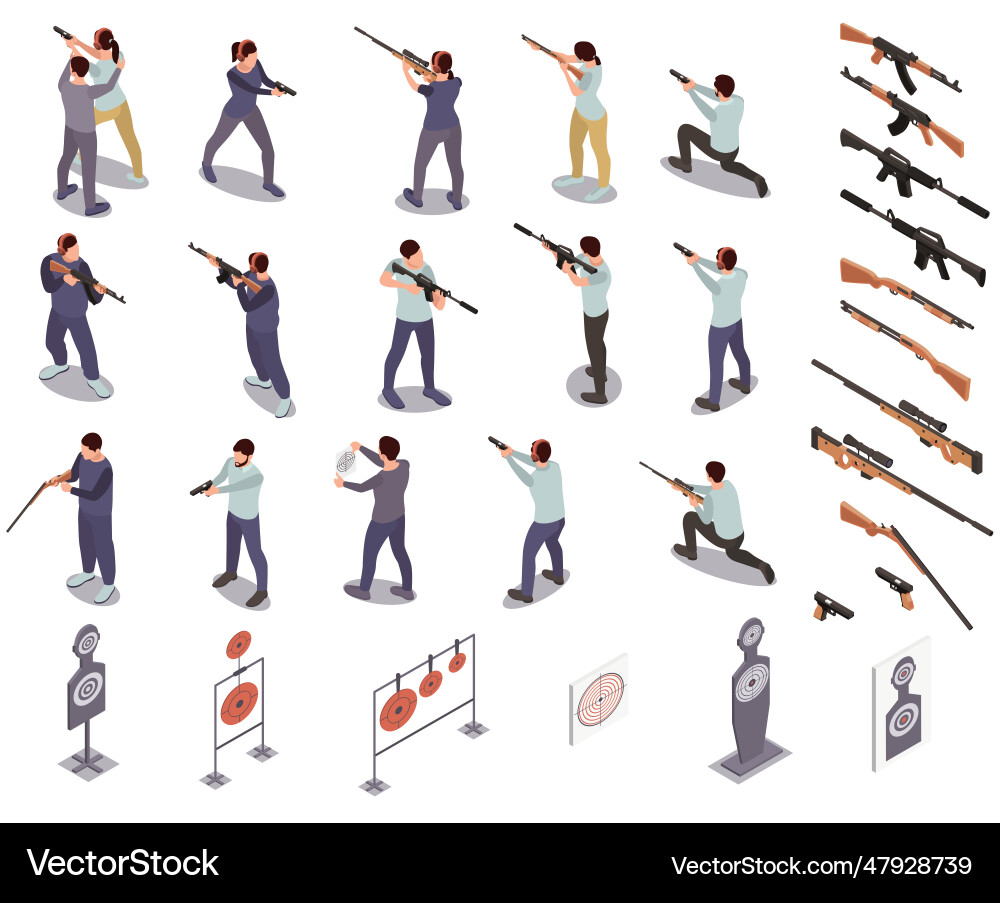 Shooting range set Royalty Free Vector Image - VectorStock