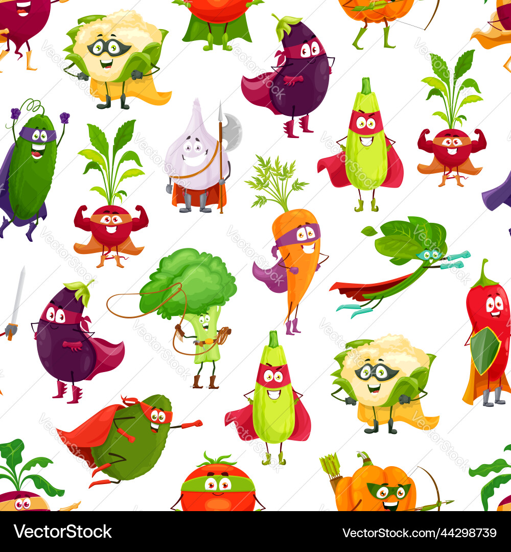 Superhero Vegetable Pattern Royalty Free Vector Image