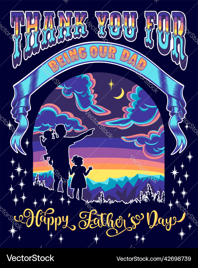 Thank you for being our dad 3d multi-layered svg Vector Image