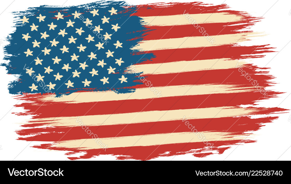 American flag in retro style Royalty Free Vector Image