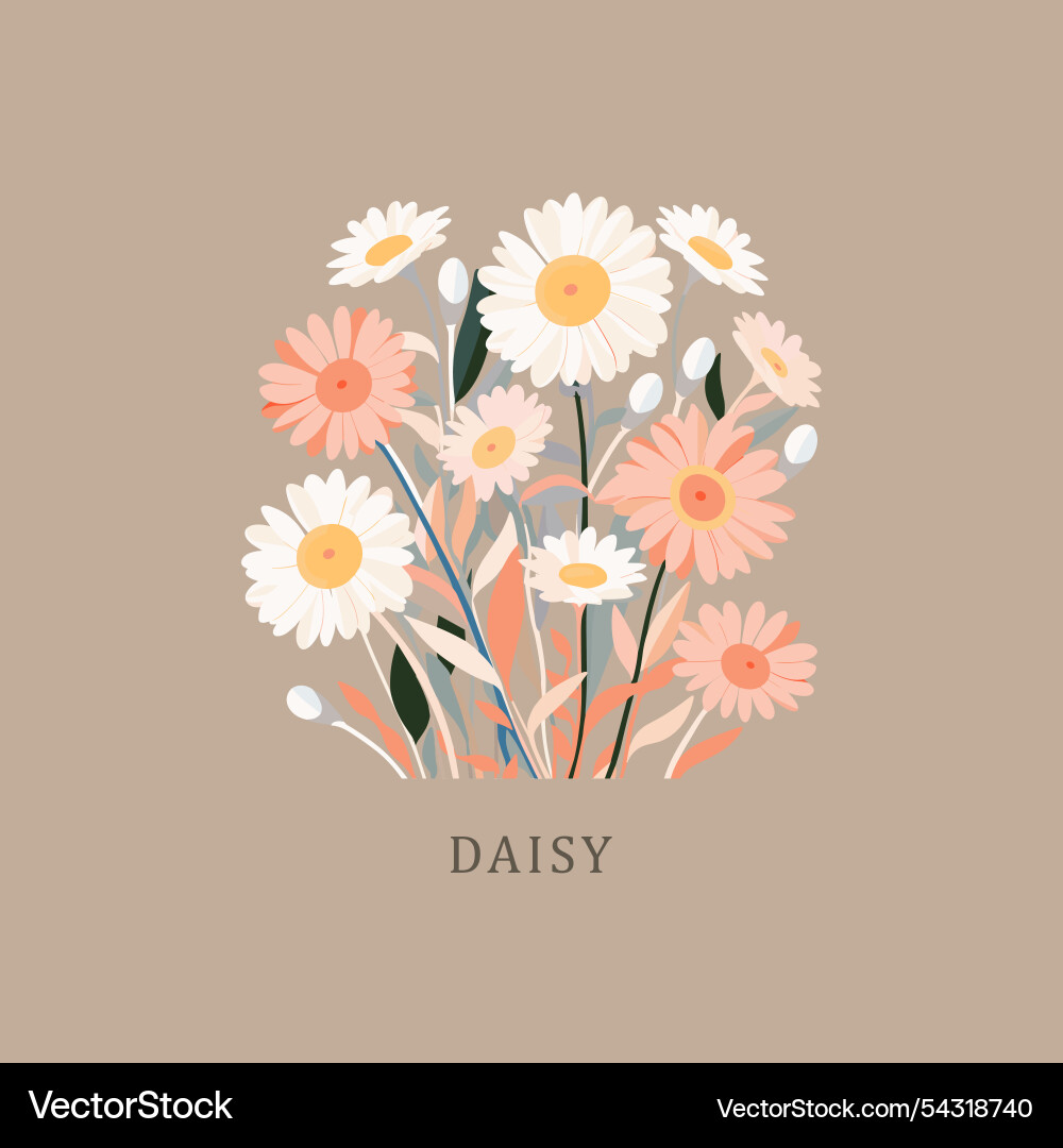Daisy april birth month flower flowers Royalty Free Vector