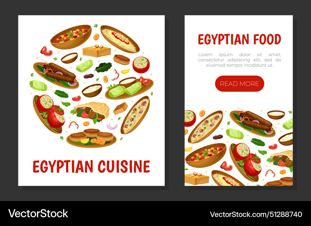 Egyptian dish banner design with traditional Vector Image