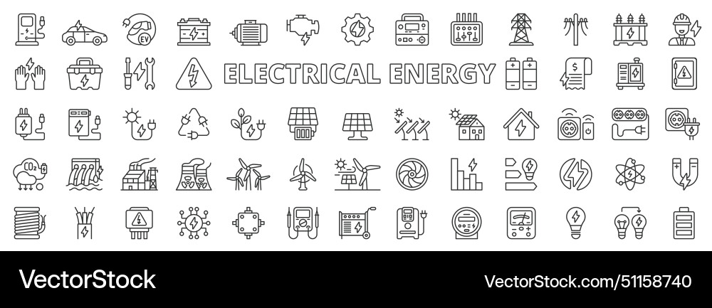 Electrical energy in line design electrical Vector Image