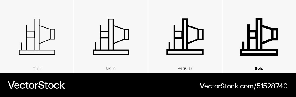 First telephone icon thin light regular and bold Vector Image