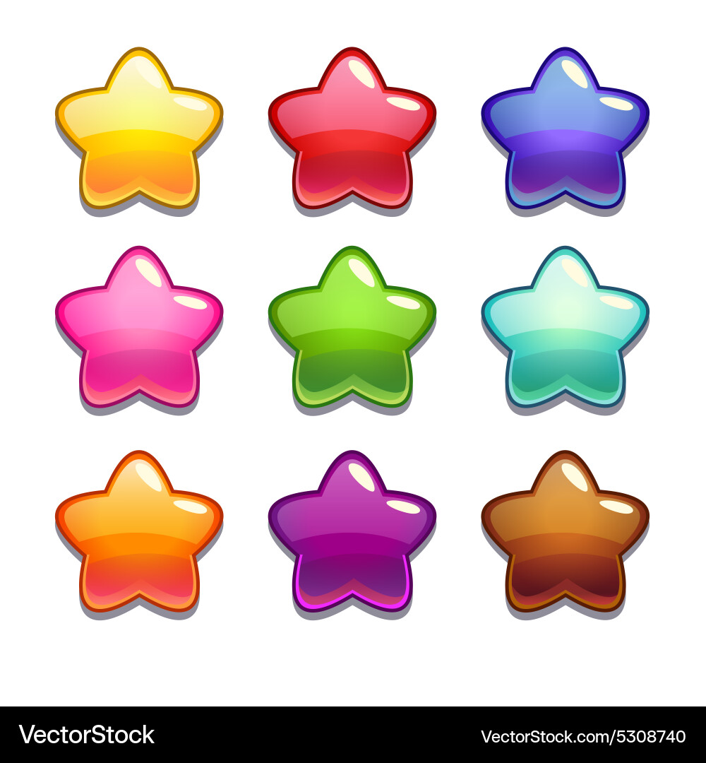 Glossy stars Royalty Free Vector Image - VectorStock