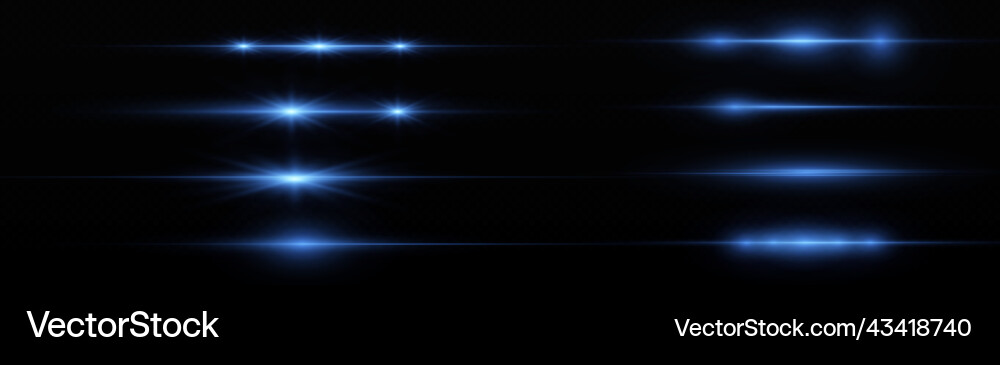 Glowing blue line horizontal light rays flash Vector Image