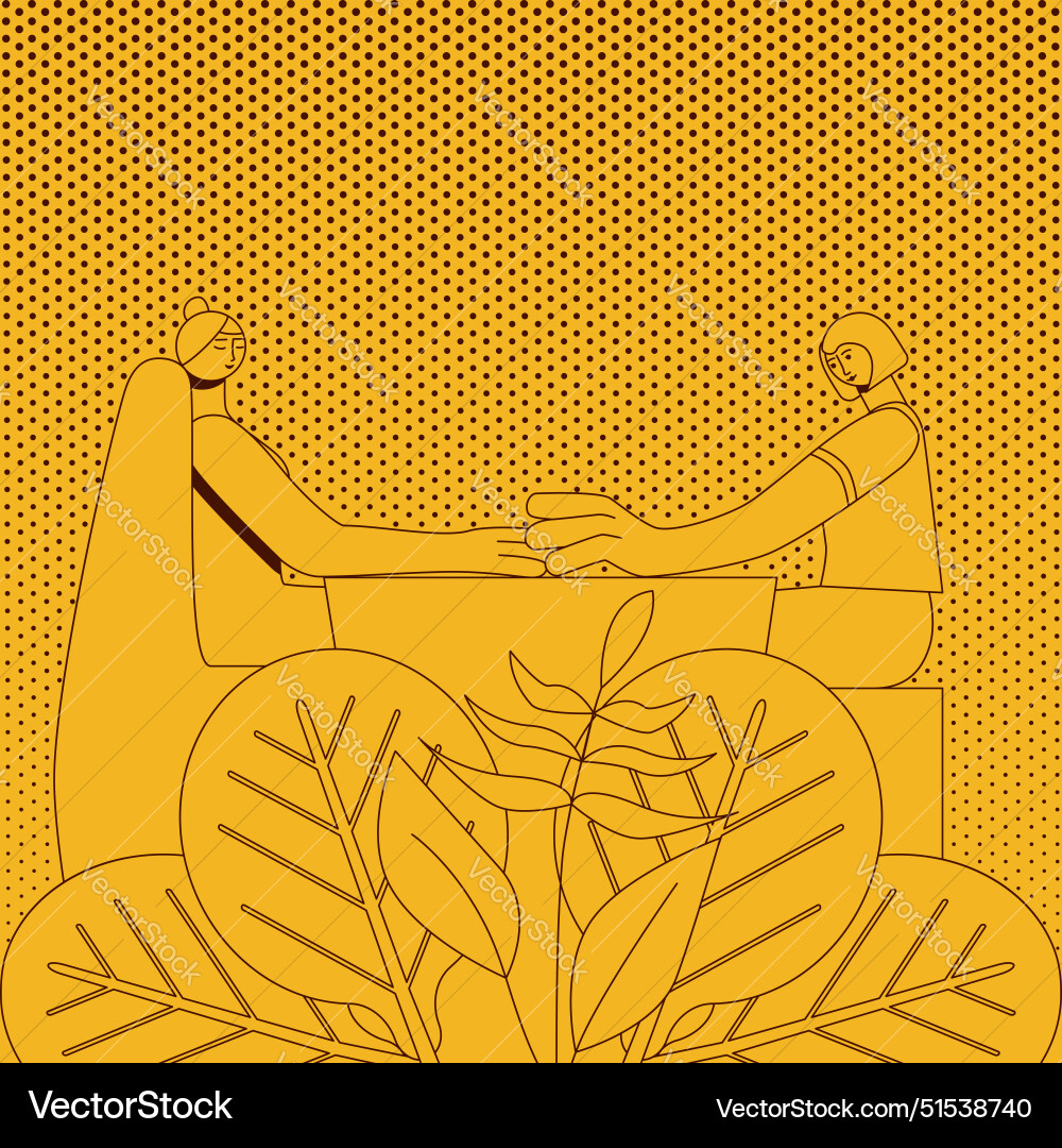 Manicure and hand-massage techniques retro style Vector Image