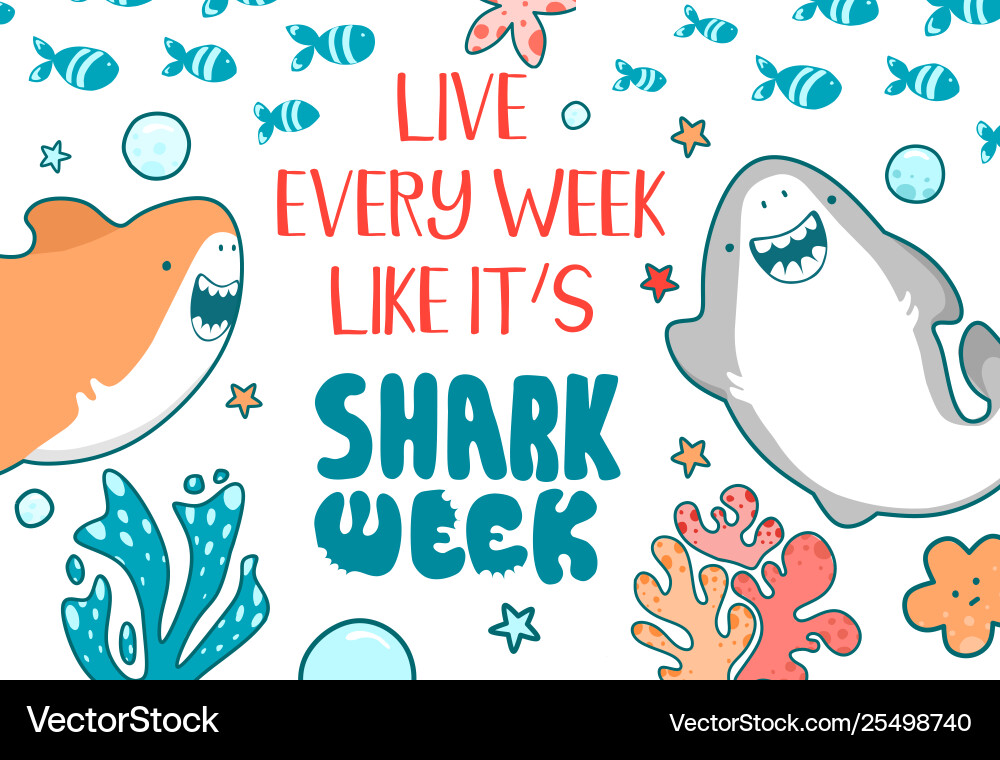 Poster on sea shark party Royalty Free Vector Image