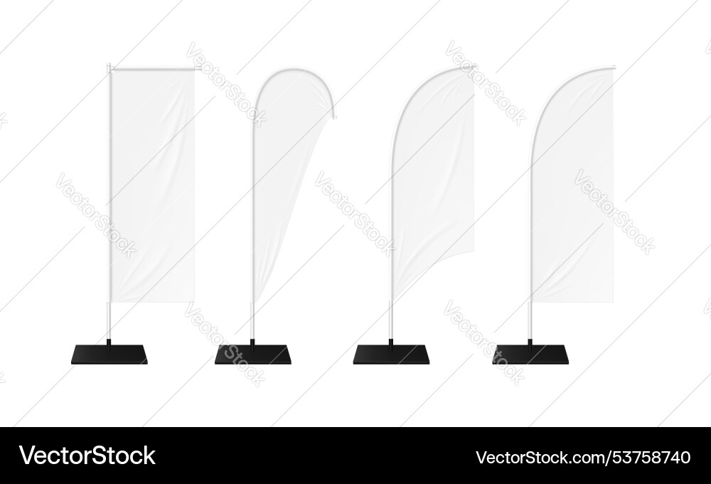 Realistic flag banner stands for advertising Vector Image