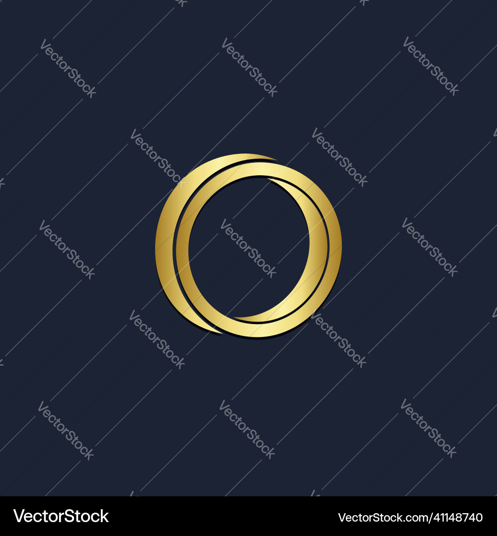 Round connect abstract gold logo Royalty Free Vector Image