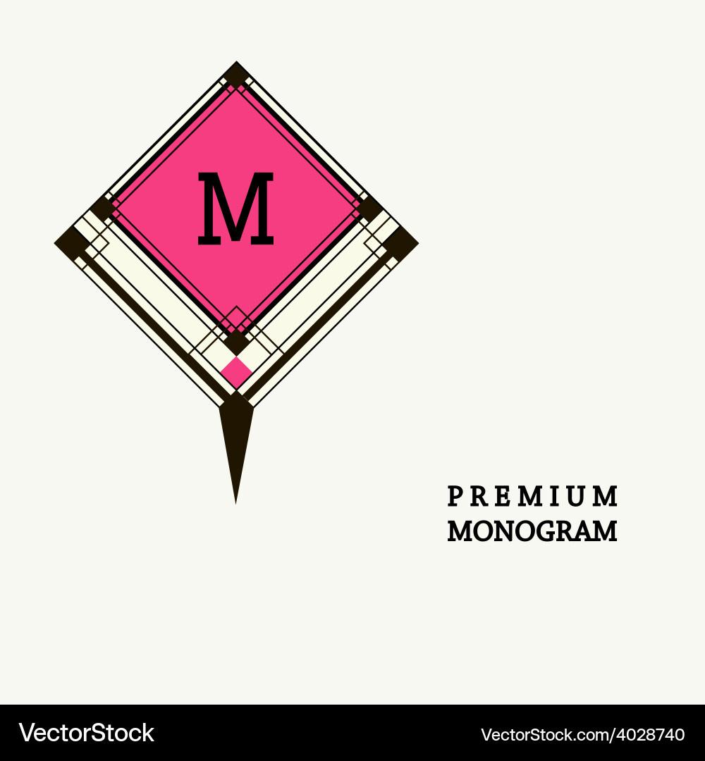 Stylish graceful monogram Royalty Free Vector Image