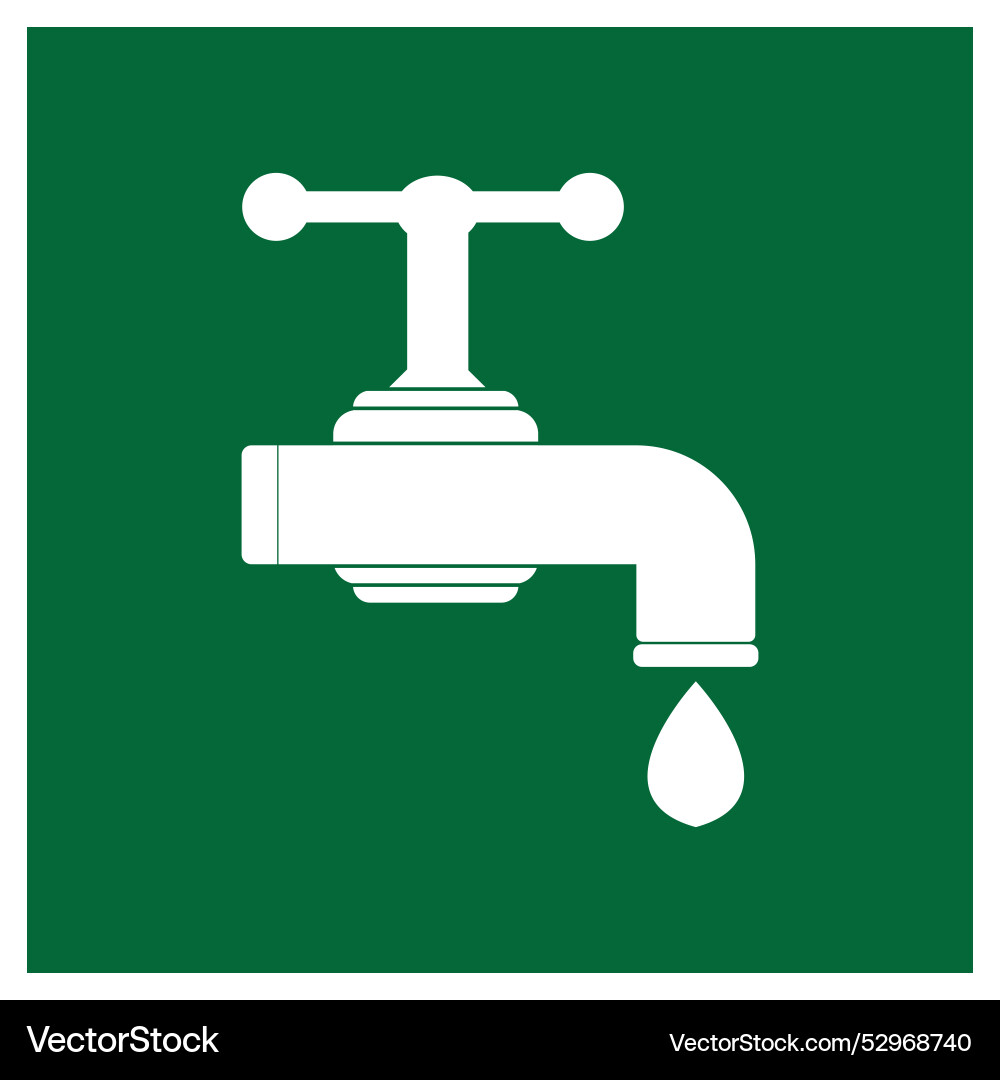 Water faucet logo design Royalty Free Vector Image
