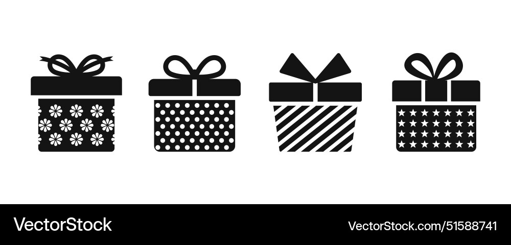 Gift box icons in trendy flat style Royalty Free Vector